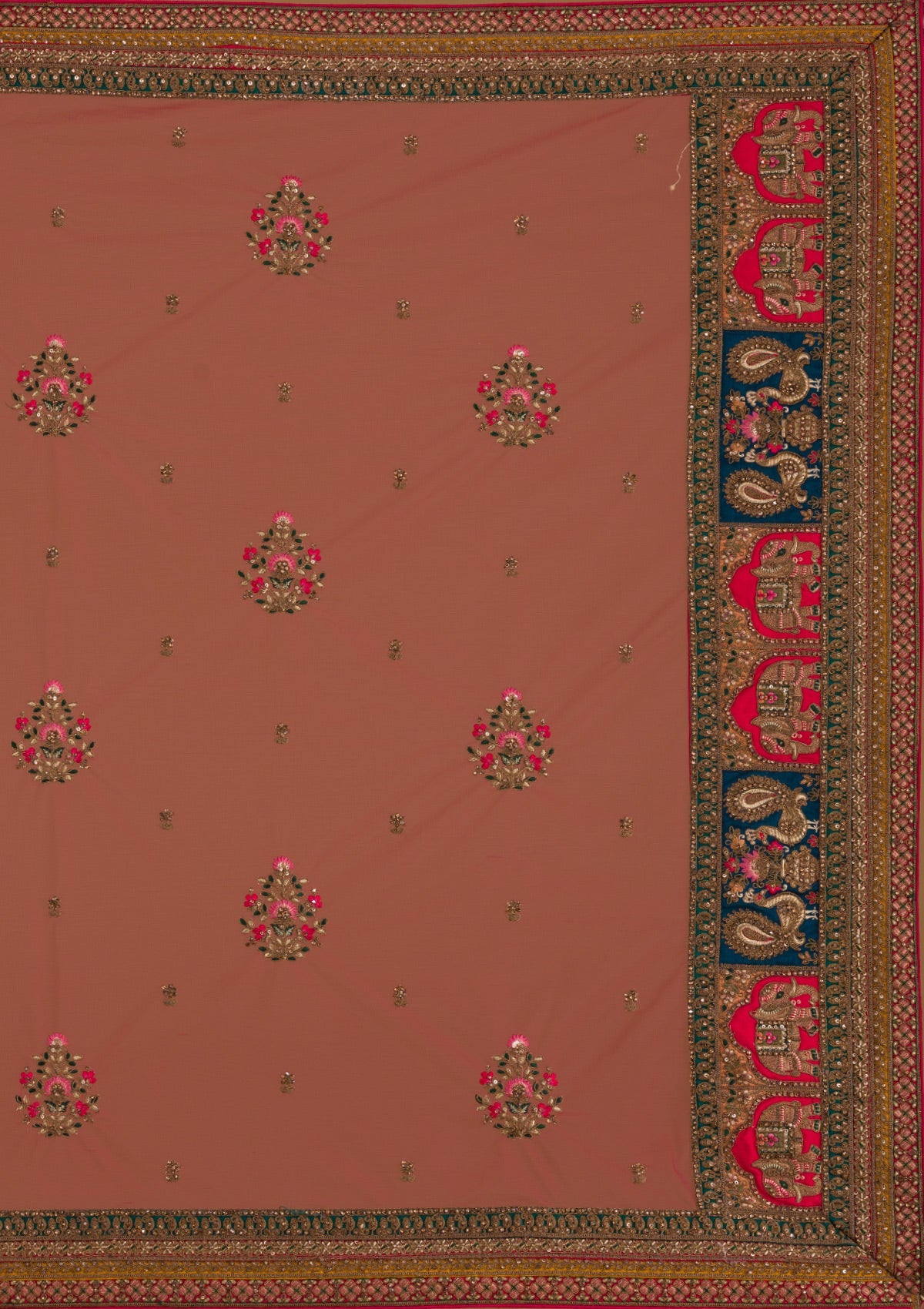 Buy Rani Pink Stonework Raw Silk Semi Stitched Lehenga - Koskii